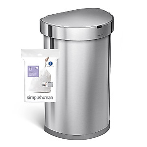 simplehuman Code J Custom Fit Drawstring Trash Bags in Dispenser Packs, 100 Count, 30-45 Liter / 8-12 Gallon, White