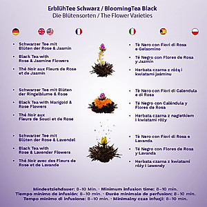 Creano Flowering Tea Abloom Tea – Flower Tea Ball Gift set with 17oz Glass Tea Pot | Black tea