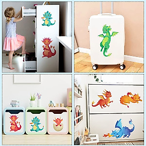 MEFOSS Large Dragon Wall Decals Cartoon 3D Dinosaur Kids Wall Stickers Peel and Stick Vinyl Dragon Dinos Wall Decals Stickers for Kids Bedroom Playroom Baby Nursery Wall Decor