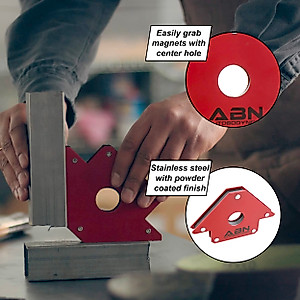 ABN Arrow Welding Magnet Fabrication Holder - 50lb Strong Positioning Square Welding Table Magnet Clamp for 45, 90, 135 Degree Angles