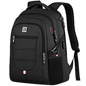Bagsure Travel Laptop Backpack, Business Water Resistant Laptop Backpack with USB Charging Port, College Bag for Men & Women