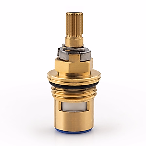 Ceramic Valve Cartridge Compatible with Kohler Two-Handle Faucet, Hot Water Cartridge Replacement for K-GP77005-RP, Brass Faucet Cartridge with Spline Adapter for Kitchen and Bathroom