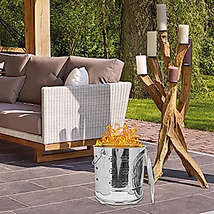 Happyyami Firepit Stainless Steel Metal Burn Incinerator Cage Fire Pit Garden Fire Cage Leaf Trash Burning Barrels for Outside Outdoor Fire Pits Outdoor Fire Pits