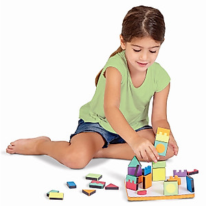 Edushape Magic Shapes Magnetic Foam Building Blocks, 81 Piece