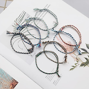 FINZOR 36 Pcs Woven Wrap Friendship Bracelets Handmade Braided Friendship Bracelet Adjustable Colorful Bracelet Birthday Gifts-Party Favors