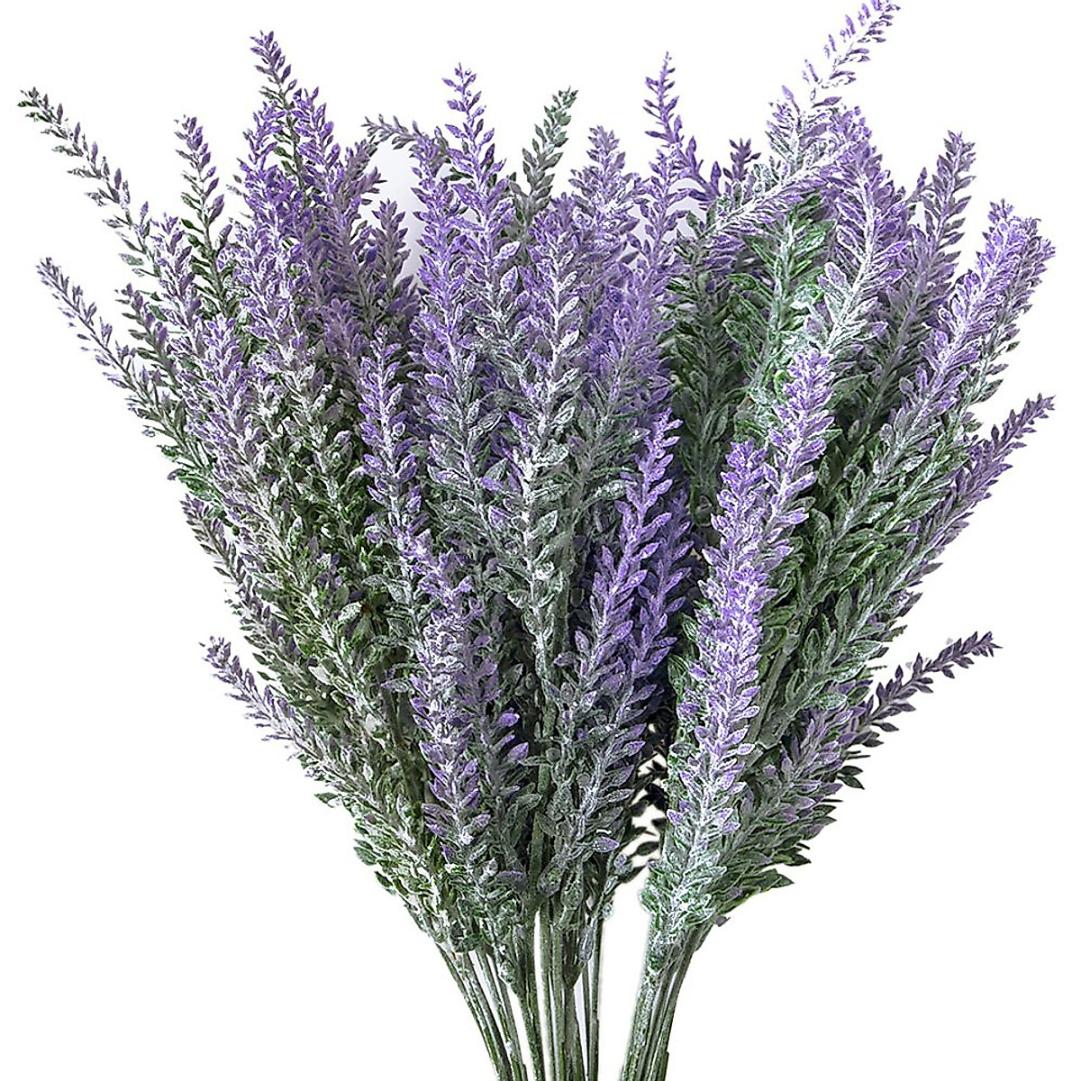 Artificial Lavender Bouquet Plastic Flocked Flowers Layout DIY Bridal Bouquet Home Garden Mall Christmas Holiday Decora-5PCS Purple
