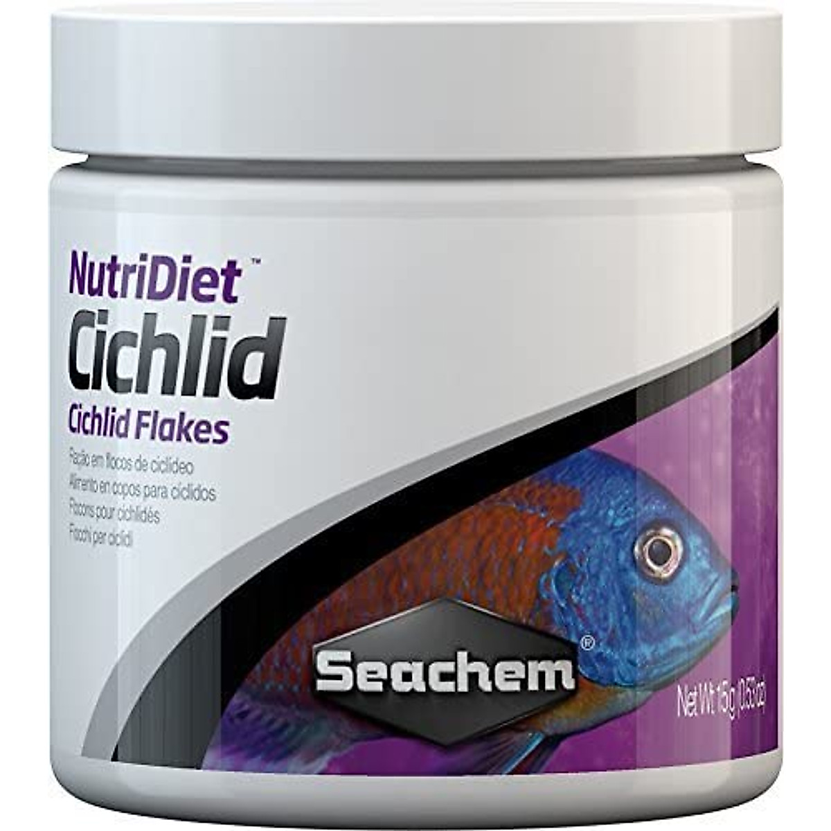 Seachem NutriDiet Cichlid Fish Flakes - Probiotic Formula with GarlicGuard 15g/.5oz