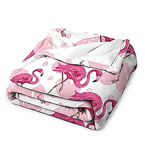 Flamingo Blanket Gifts, 40"x50" Cute Throw Blanket for Girls Women, Soft Warm Cozy Plush Flannel Blankets for Sofa Bed Couch