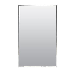 Zenna Home Frameless Mirror Medicine Cabinet, 16" W x 26" H, Made for Recessed or Surface Mount, Powder Coated Steel Body, with Beveled Edge Mirrored Door and 2 Storage Shelves