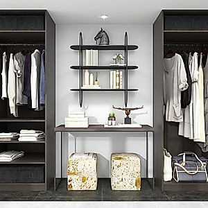 Deco 79 Metal Oval 3 Shelf Wall Shelf, 28" x 8" x 28", Black