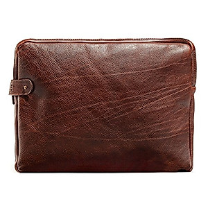 Moore and Giles Laptop Sleeve with Rechargable Battery, Titan Milled Brown