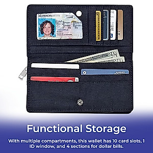 SAGEFINDS Holy Bible Book Wallet | Multi Card and Cash Holder | Magnetic Clasp Closure and Zip Around | Vinyl | 4” x 7.5”