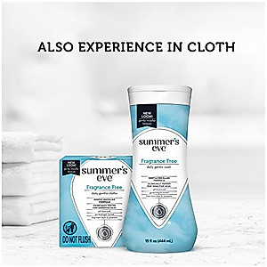 Summer’s Eve Fragrance Free Gentle Daily Feminine Wipes, pH Balanced, 16 Count