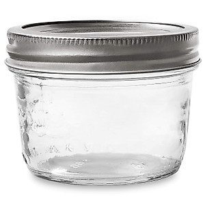 Kerr Wide Mouth Half-Pint Glass Mason Jars 8-Ounces with Lids and Bands 12-Count per Case (1-Case)