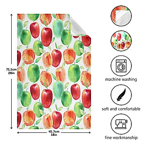 Apple Red Green Kitchen Towels Absorbent Dish Towels Soft Wash Clothes for Drying Dishes Cleaning Towels for Home Decorations 1 Piece, 28 X 18 Inch