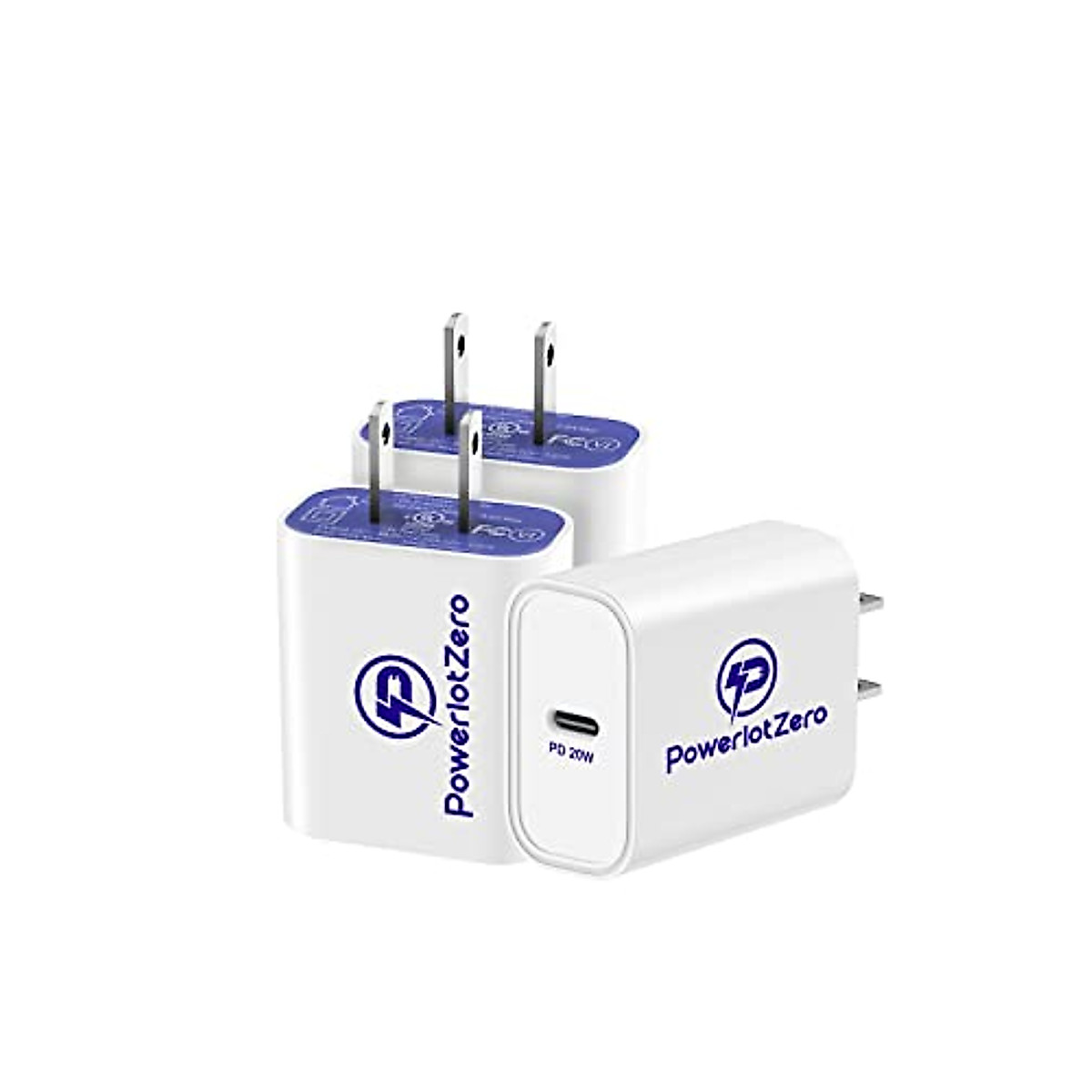 USB C Wall Charger Fast Charging - PowerlotZero 3 Pack 20W PD USBC Charging Block UL Certified Type C Power Adapter Plug for iPhone 14 13 Pro Max Plus iPad Pro iWatch 8 Ultra AirPods Galaxy Pixel