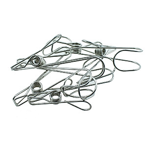 SQXBK 24PCS 95mm Hanging Universal Clip Clothes Clip Chip Clip Opening Clip Silver Stainless Steel No Rust Spot Strong Grip Long Tail Clip for Kitchen Bathroom Office