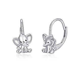 Sterling Silver Elephant Hoop Earrings Elephant Gifts Elephant Jewelry for Women Hypoallergenic Earrings