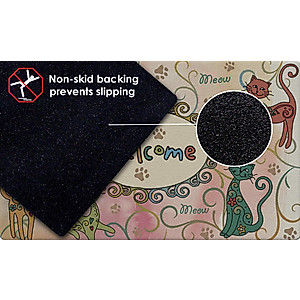 Toland Home Garden 800084 Meow Welcome Cat Door Mat 18x30 Inch Outdoor Doormat for Entryway Indoor Entrance