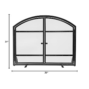 Pleasant Hearth Harper Arched Fireplace Screen with Doors