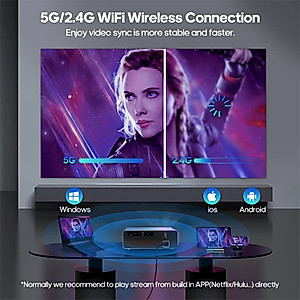 KYASTER Native 1080P Projector,700 ANSI Lumen 4K Supported,4P/4D Keystone Correction,Android 9.0 OS with Build in App Store,5G WiFi Wireless Screencast for iPhone,10W Speakers,Bluetooth 5.1