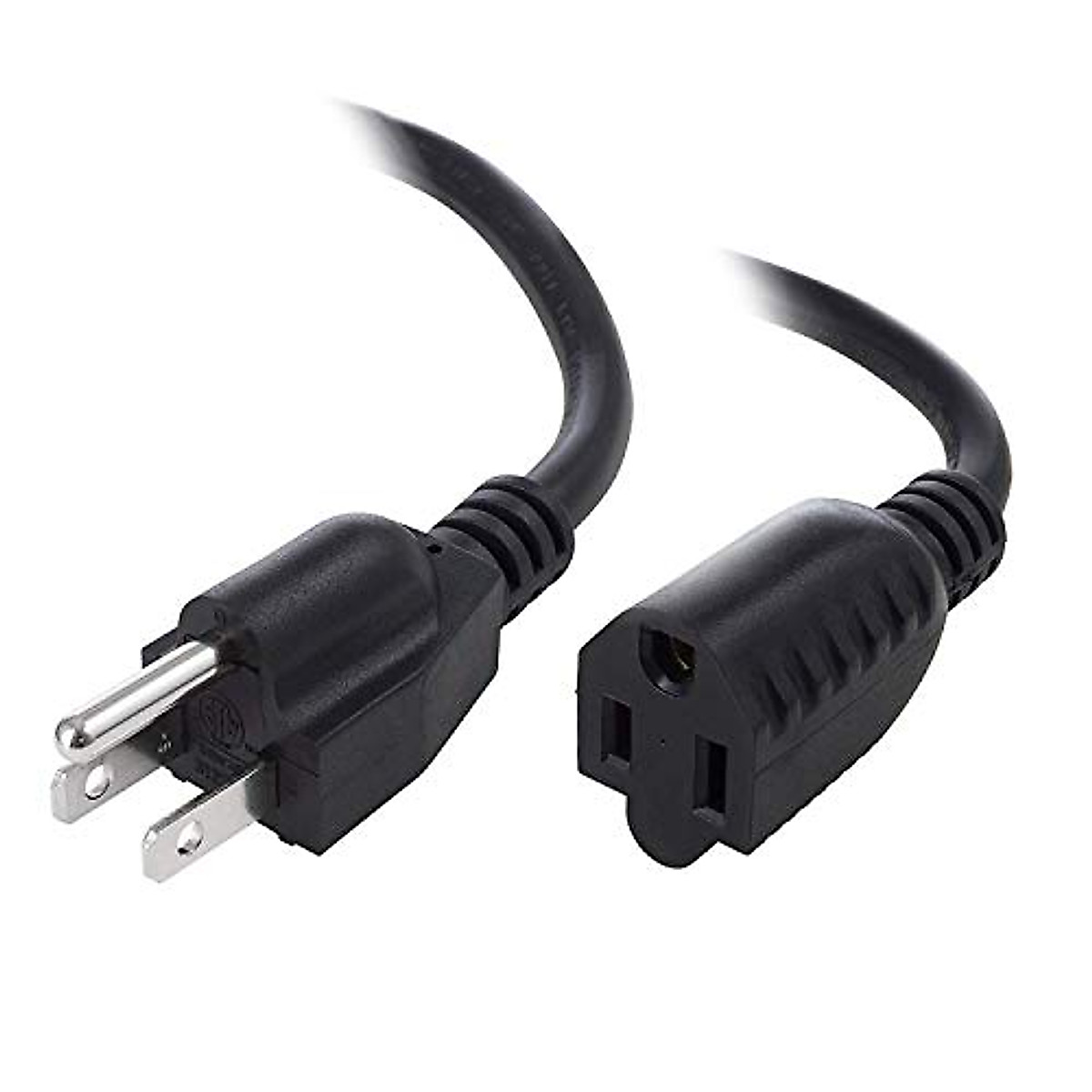 1ft (0.3M) 16AWG Heavy Duty (Power Extension Cord) Power Extension Cable 1 Feet (0.3 Meters) 3 Conductor (NEMA 5-15P to NEMA 5-15R) 13 Amp Power Cable CNE74467 (5 Pack)