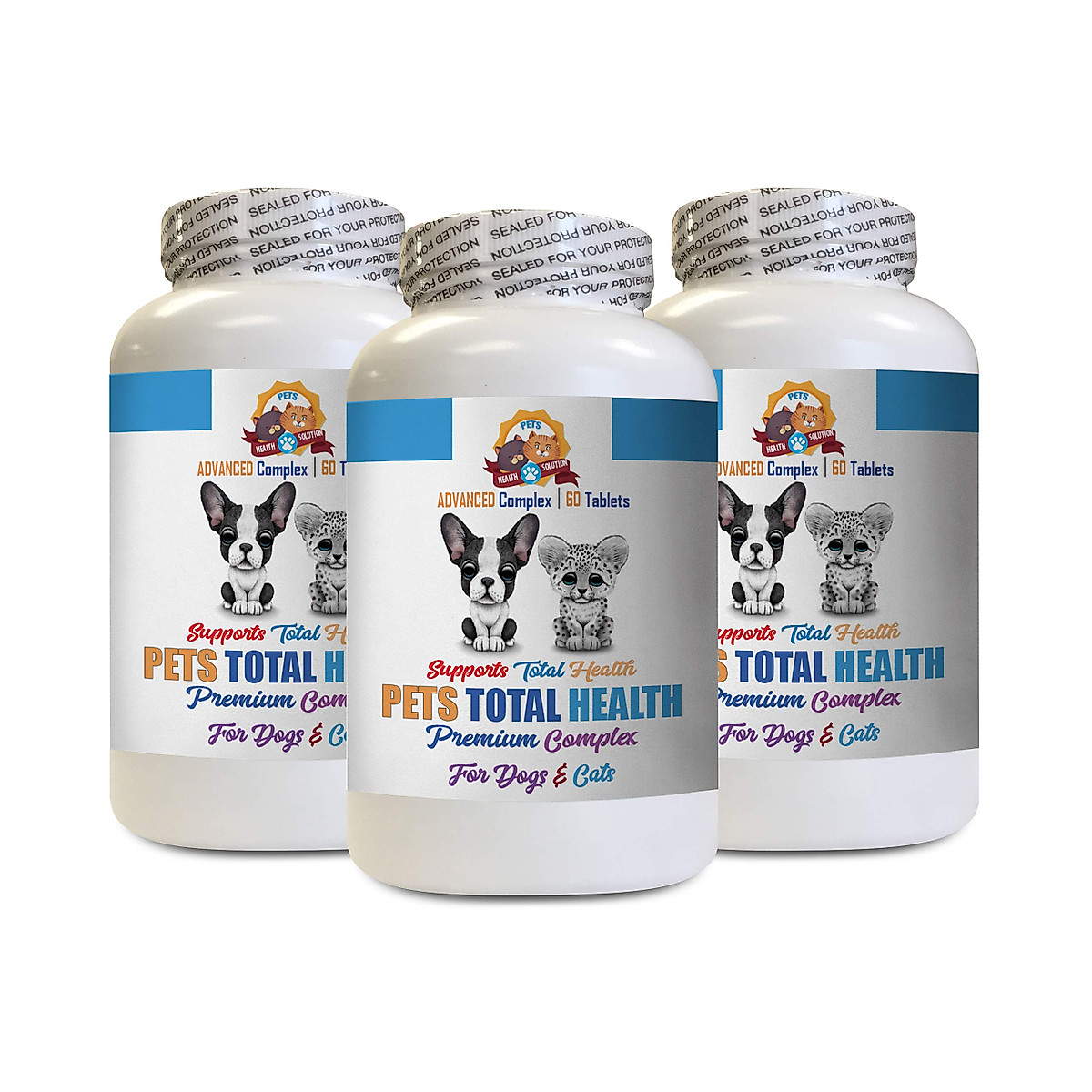 Coat Care for Dogs - Pets Total Health Complex - for Dogs and Cats - Premium Hair Skin Mouth Urinary Care - Dog Vitamin b Supplement - 3 Bottles (180 Tablets)