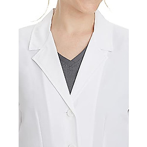 Healing Hands Womens Lab Coat 4 Pocket Full Sleeve Mid length 5064 Felicity The White Coat Minimalist Collection White L
