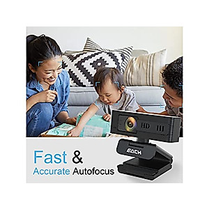 EACH AutoFocus Full HD Webcam 1080P with Privacy Shutter - Pro Web Camera with Dual Digital Microphone - USB Computer Camera for PC Laptop Desktop Mac Video Calling, Conferencing Skype YouTube