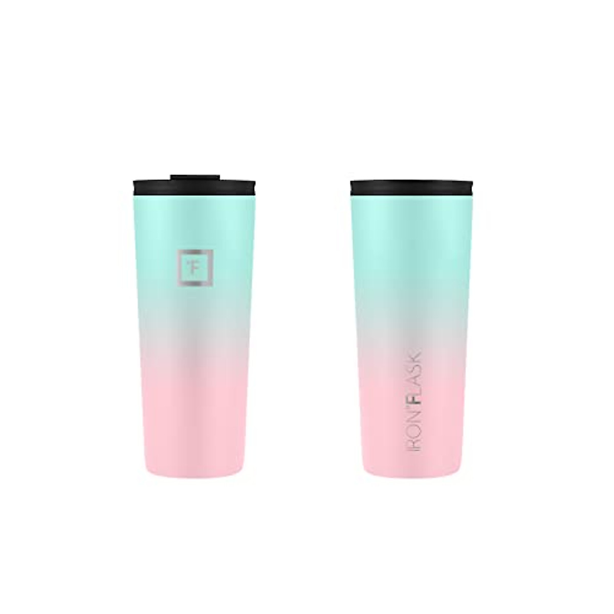 IRON °FLASK Classic Tumbler 2.0-2 Lids (Straw Flip), Vacuum Insulated Stainless Steel Water Bottle, Double Walled, Drinking Cup, Thermos Travel Mug - Bubble Gum, 24 Oz