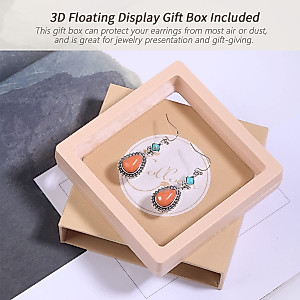 Colloca Orange Spiny Oyster Earrings for Women, Turquoise Orange Teardrop Earrings, Western Bohemian Drop Dangle Earrings, Jewelry Gift box Included