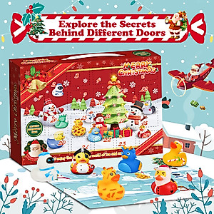 Christmas Advent Calendar 2023 for Kids, 24Pcs Rubber Duck Advent Calendar Toys, 24 Days Surprise Countdown Advent Calendar, Christmas Advent Calendar Toys Gift for Kids Christmas Party Favor