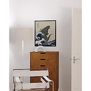 HAUS AND HUES Framed Japanese Art Wall Decor Japanese Wall Art for Boys Room, Japanese Style Wall Art, Movie Prints Painting and Posters for Walls (Black Framed, 12x16)