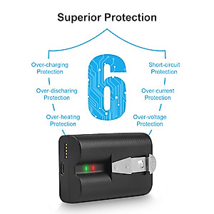 Mrupoo 2-Pack Replacement Battery for Ring Doorbell - 6040mAh Rechargeable Camera Batteries Compatible with Ring-Video Doorbell 2/3/3plus/4, Spotlight Cam, Stick Up Cam and Peephole Cam Indoor（Black）