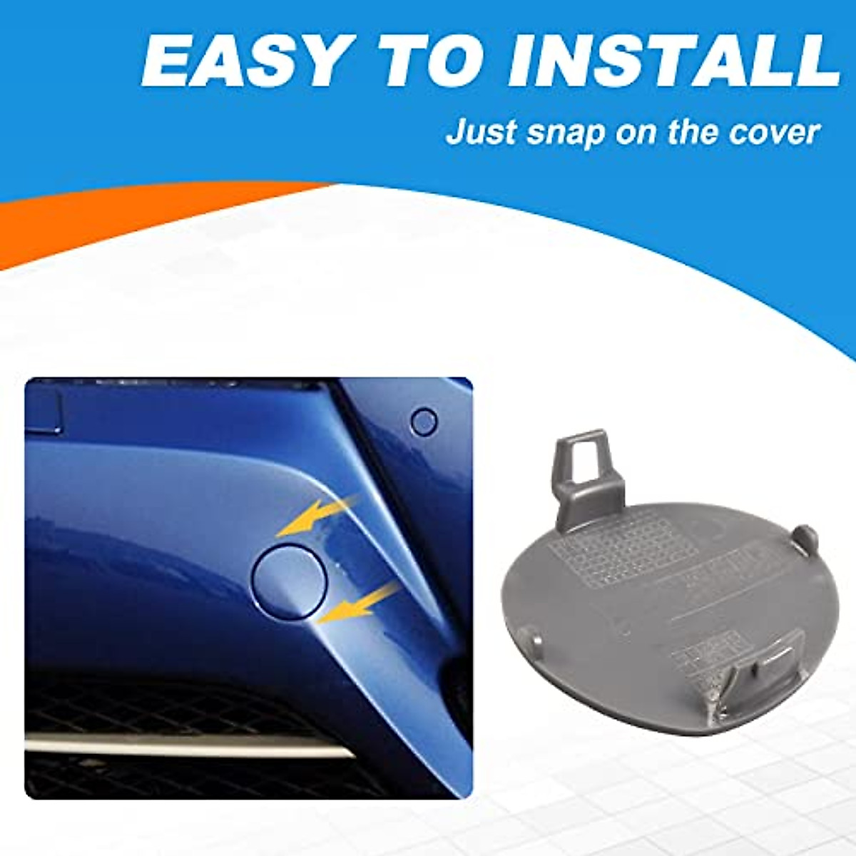 CZShiYue Front Bumper Tow Hook Cover Fit for BMW 3 Series E90 E91 328I 335I 2009 2010 2011 Towing Eye Cap 51117207299 821935A (Silver, Right Passenger Side) Xinpinsai