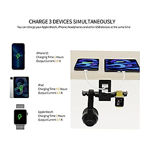 Headset Holder with USB Port Under Desk Headphone Stand Gaming Desk Accessories, Dual Earphone Hangers Hook(USB Type-C + A Included)