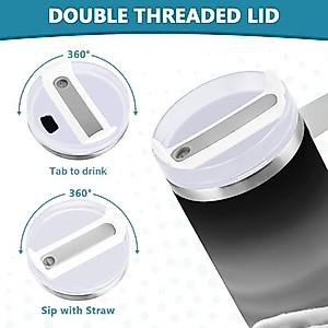 ODAWA Large Penguins Grey Insulated Water Tumbler with Lid and Straw, Stainless Steel Vacuum Insulated Tumbler