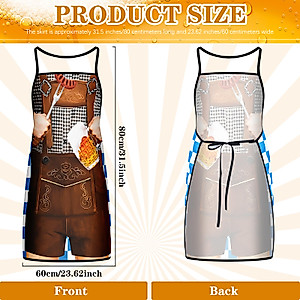 Leumoi 4 Pcs Male Oktoberfest Apron Bavarian Funny Oktoberfest Apron Kitchen Cooking Apron for Oktoberfest Party