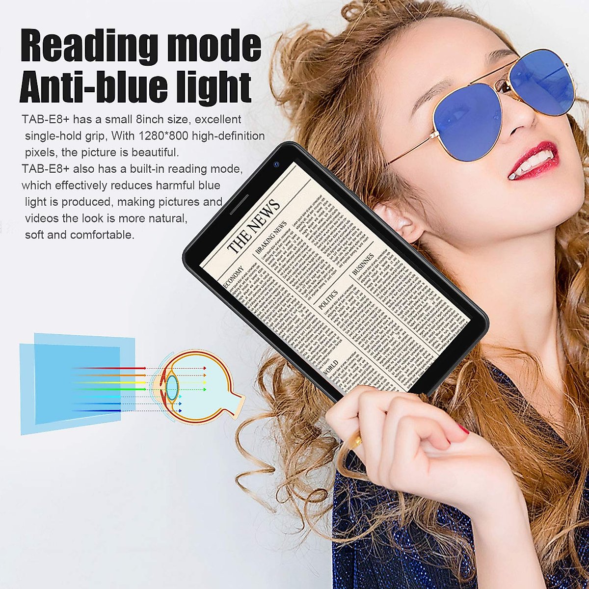 DUODUOGO Tablet with Keyboard, 2 in 1 Tablet Android 8 inch Quad Core 3GB RAM + 32GB ROM, 128GB Expandable, WiFi, HD IPS Display, Android 10, Dual Camera, 5000mAh, Bluetooth, GPS