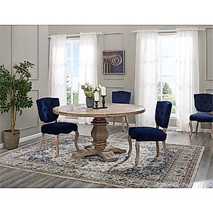 Modway Column 59" Rustic Farmhouse Pine Wood Round Kitchen and Dining Room Table, Brown