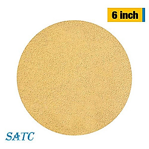 S SATC 100 PCS PSA Sanding Discs 6 Inch Adhesive Backed Sandpaper 80 Grit Sander Attachment for Drill Self Stick Aluminum Oxide Round Automotive Sandpaper with Sticky Back