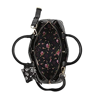 Halloween Embossed Saffiano Skull Motif Satchel For Women (Saffiano Skull)