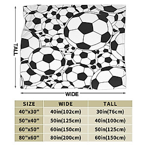 ADovz Soccer Blanket Flannel Throw Blankets for Kids Boys Men Women Couch Bed Sofa Birthday 60 * 50