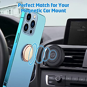 WixGear (2 Pack), Phone Ring Holder, Universal Magnetic Cell Phone Finger Holder with Kickstand Phone Holder for Hand, Phone Ring Grip Works with Magnetic Car Mounts Compatible with All Phones (Gold)