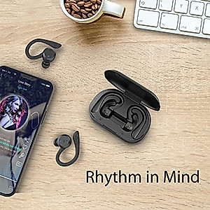 APEKX Bluetooth Headphones True Wireless Earbuds with Charging Case IPX7 Waterproof Stereo Sound Earphones Built-in Mic in-Ear Headsets Deep Bass for Sport Running Black