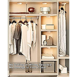 GANA Puck Lights with Remote, Wireless RGBW LED Under Cabinet Lights, 700mAh USB-C Rechargeable Battery Operated Tap Lights, Timed Off, 7 Colors & 3 Modes Dimmable for Closet Bedroom Stairs (1Pack)