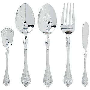 Oneida Boutonniere 45 Piece Everday Flatware, Service for 8, 18/0 Stainless Steel. Silverware Set, Dishwasher Safe, Multi