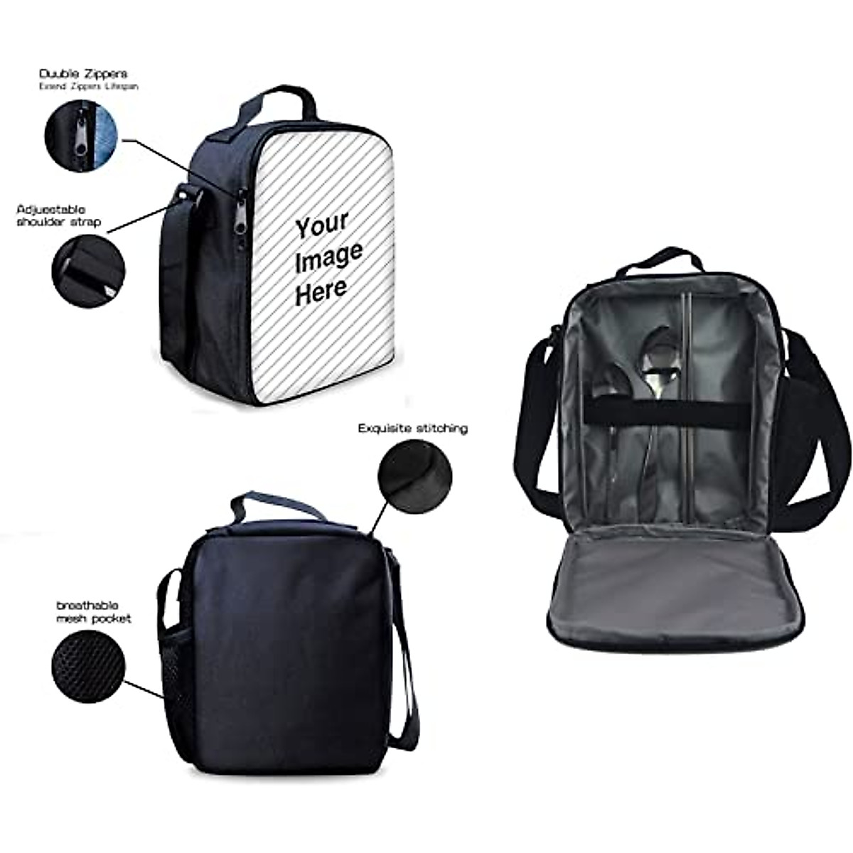 Poceacles 3 Pieces Backpack Set, Soccer Ball Print School Bags Boys Daypack with Lunch Box and Pencil Pouch