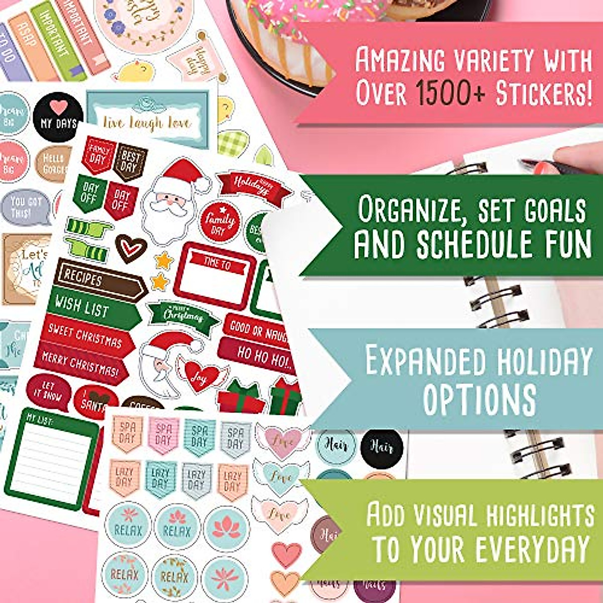 Aesthetic Planner Stickers - 1500+ Stunning Design Accessories Enhance and Simplify Your Planner, Journal, Calendar And Scrapbook