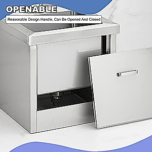 Commercial Floor Mop Sink with Deep Basin, 304 Stainless Steel Floorstanding Mop Service Basin Suitable for Home Outdoor Courtyards